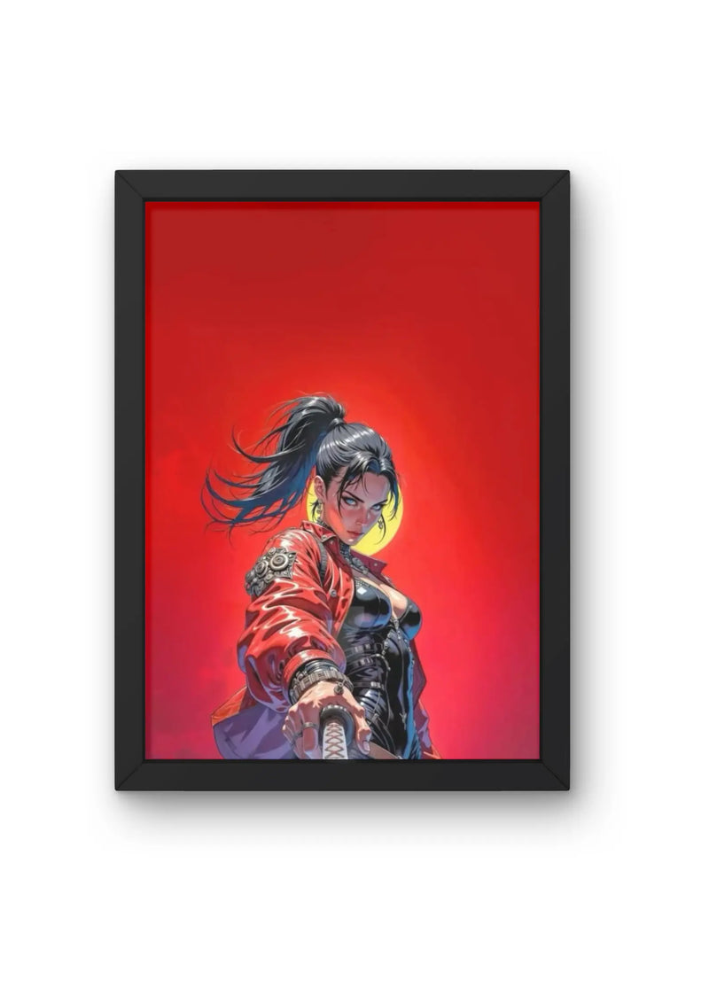 Cyberpunk Samurai Anime Poster